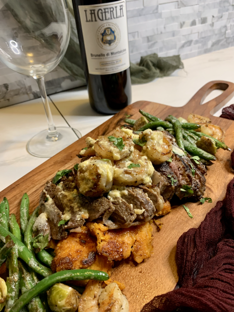 Steak and Smothered Garlic Shrimp - Soul Of A Cook
